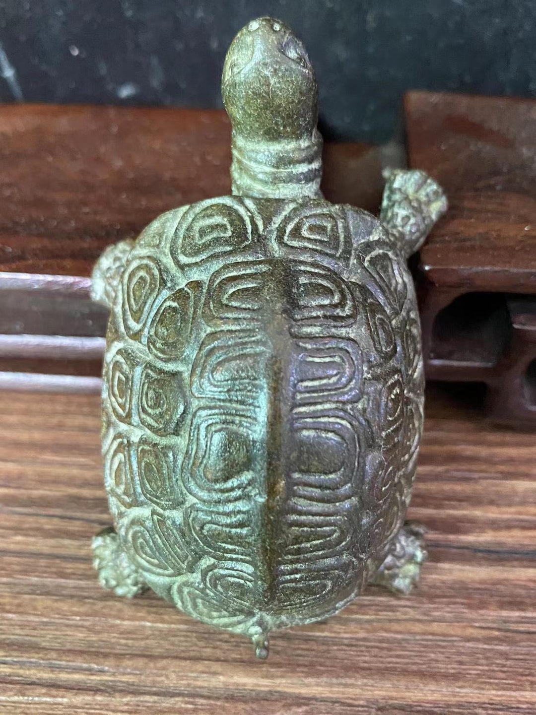 Vintage Bronze Tortoise Statue Sculpture Pure Copper Turtle Living Room ...