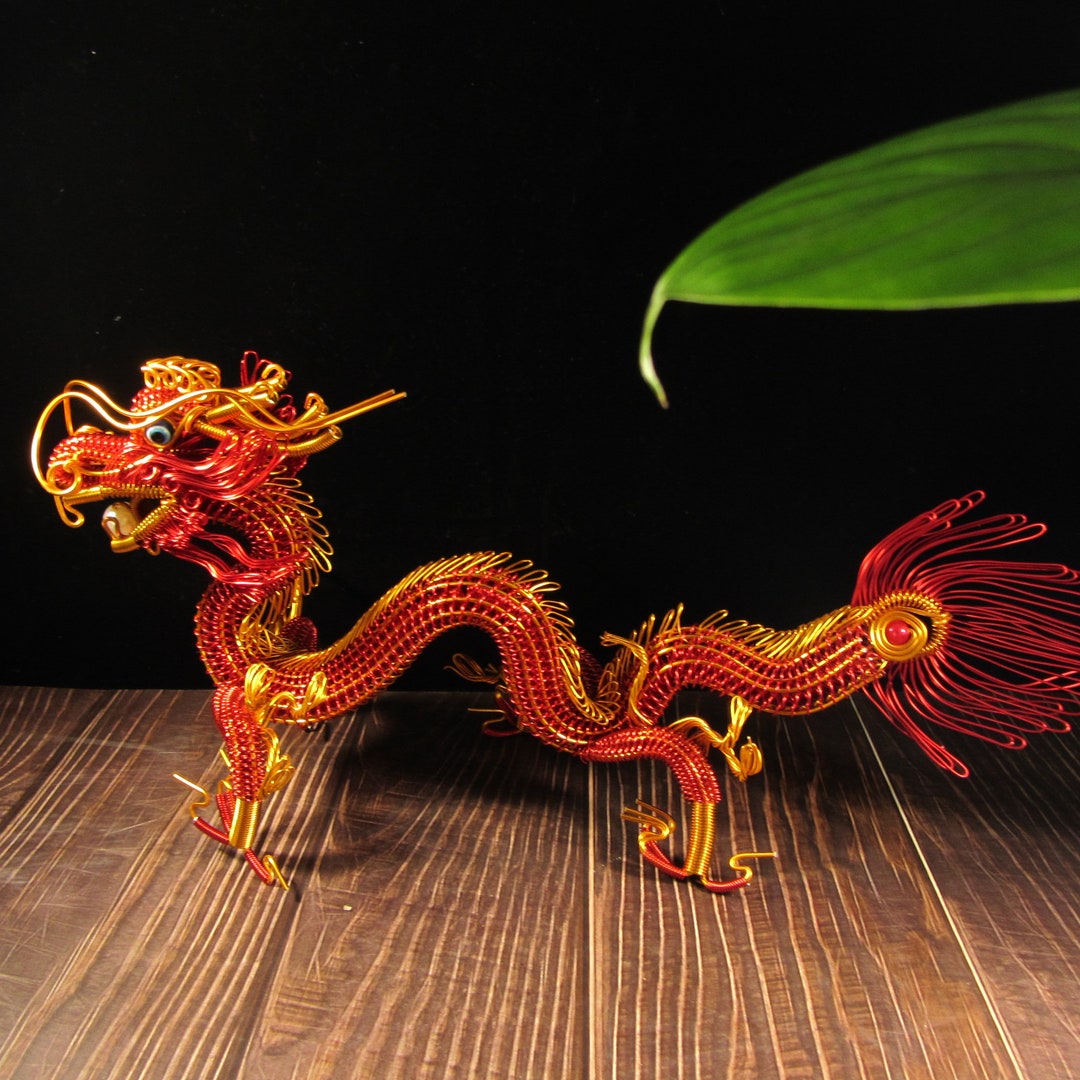 Mc7281 Metal Wire Wrapped Dragon Hand Made Weave Aluminium Wire Dragon ...