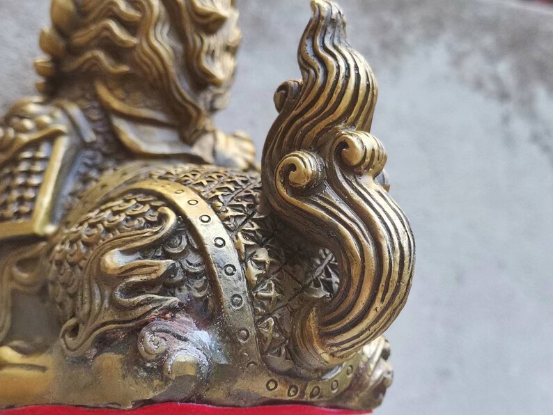 Mh159 Pair Vintage Copper Foo Lion Dog, Feng Shui Pixiu Beast, Wealth ...