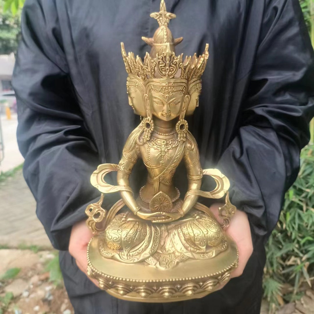 Nepal Copper Feng Shui Happy Laugh Maitreya Buddha Wealth Luck Statue ...
