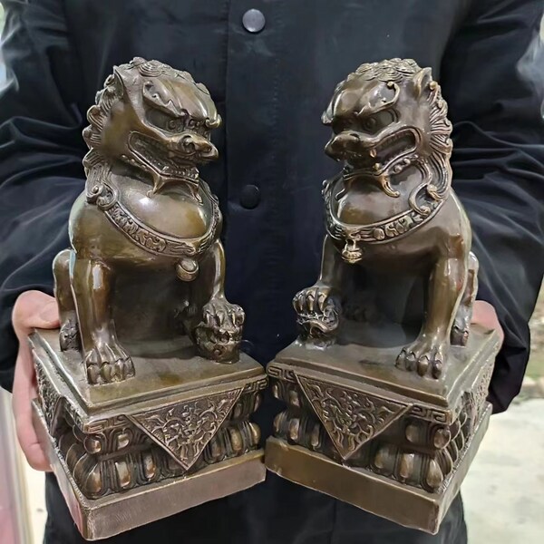 Large Chinese Foo Dogs Statue - Etsy