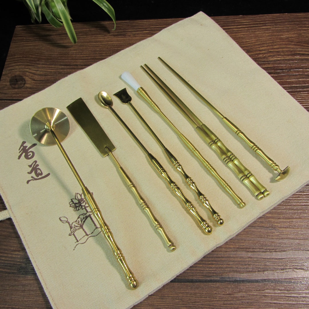 M9781 Set of 7 ,incense Lore Suit,tibetan Bronze Long Handle Incense ...