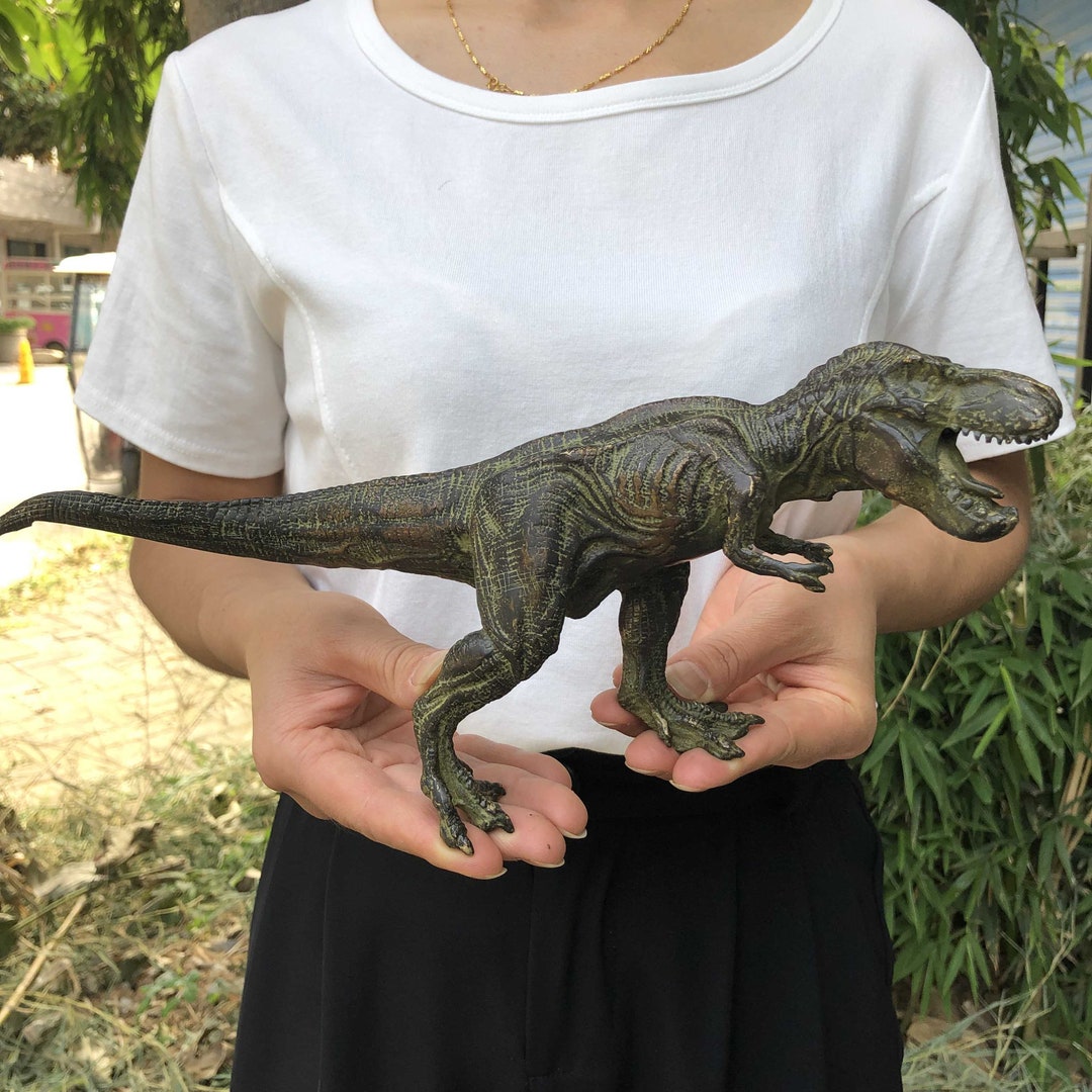 M2921 Vintage Bronze Dinosaur Rex Statue, Big Ornaments Toy Gift ...