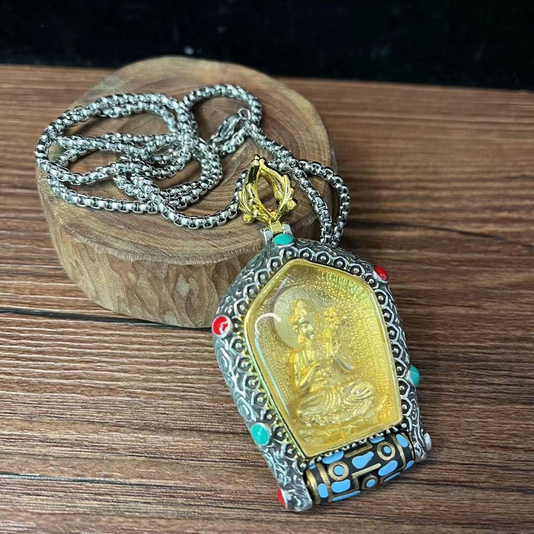Monk Vajra Unique Buddha Amulet Pendant With Chain, Tibetan Buddhism ...