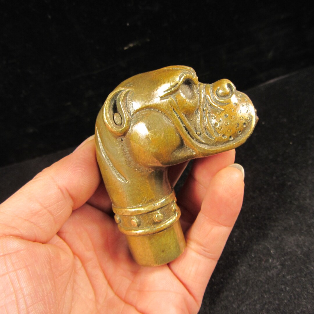 Mt0701vintage Dog Cane Walking Stick Head, Bronze/brass Hand Carved ...