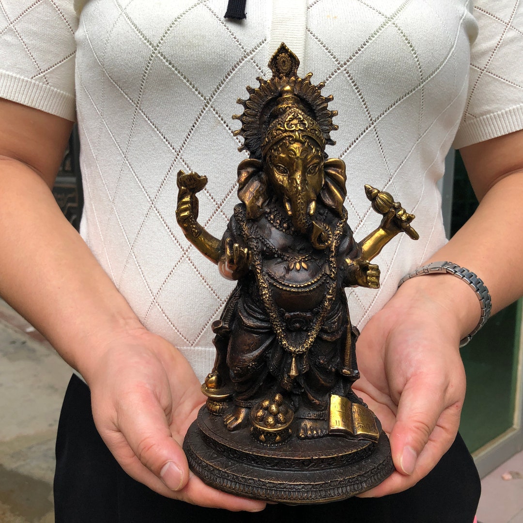 Vintage Antique Copper Offering Elephant God Buddha Treasure Ganesh ...