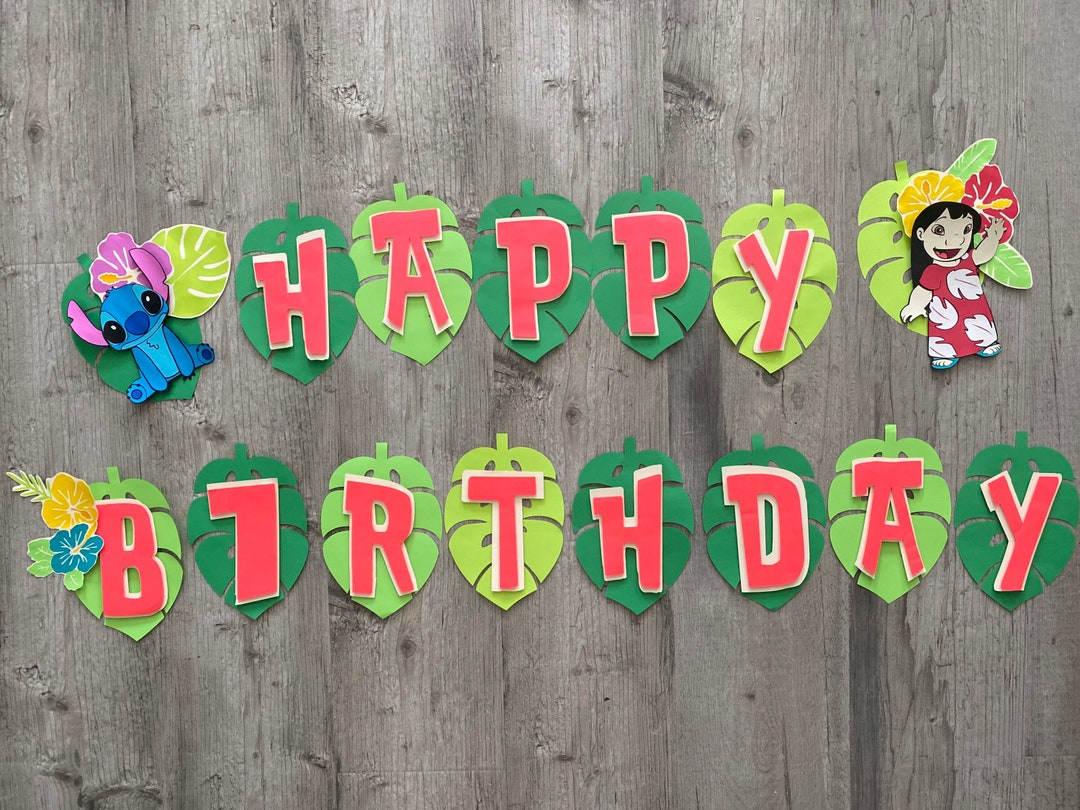 Custom Lilo and Stitch Birthday Banner - Etsy