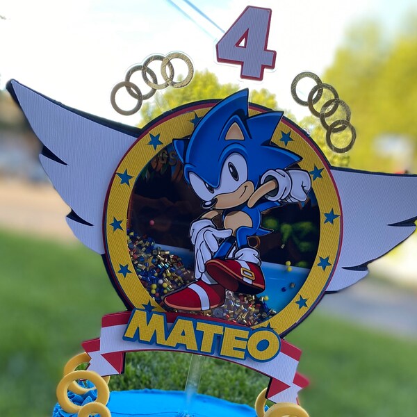 Sonic Cake Topper Shaker Svg - Etsy
