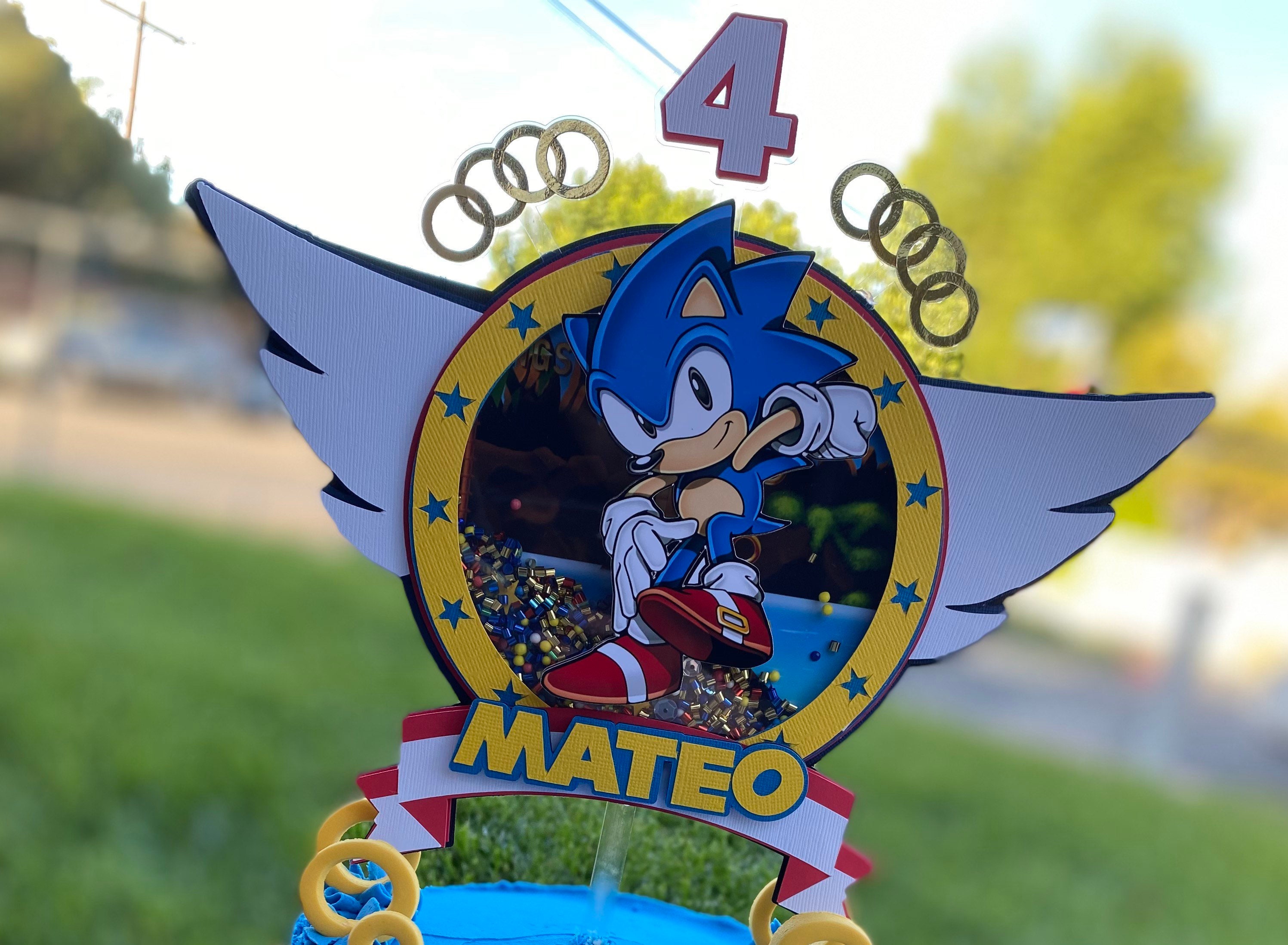 Sonic Shaker Cake Topper Sonic Cake Topper Sonic the - Etsy