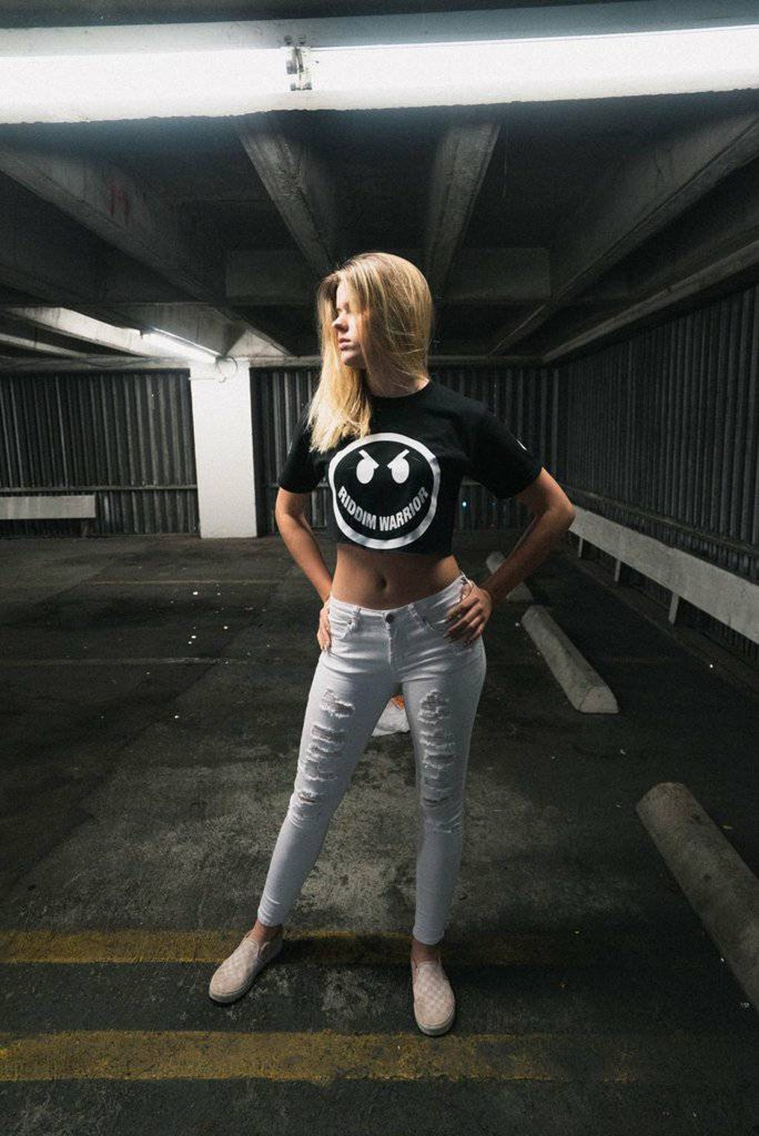 Riddim Warrior Reflective Smile - Rave Tank, Music Festival Top, Rave ...