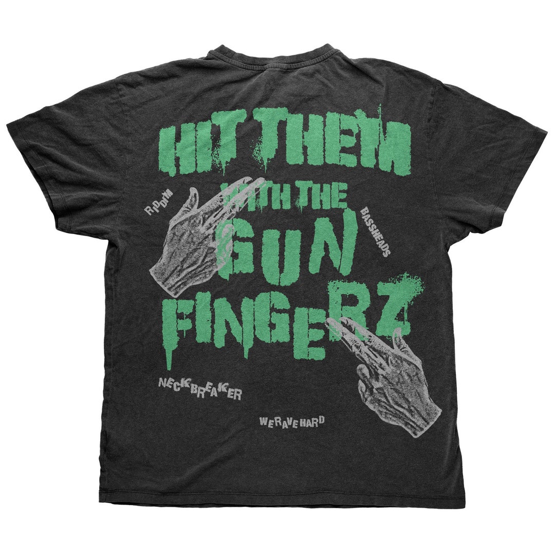 Gun Fingers Rave T-shirt - Music Festival T-shirt, Rave Shirt for Men ...