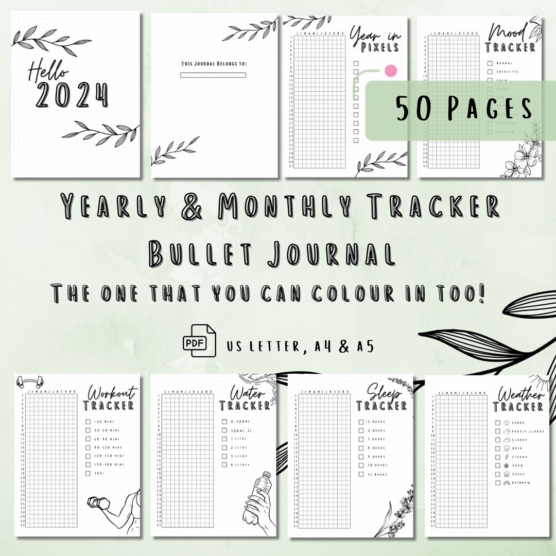 2024 Digital Bullet Journal Planner Premade Journal Planner Habit ...