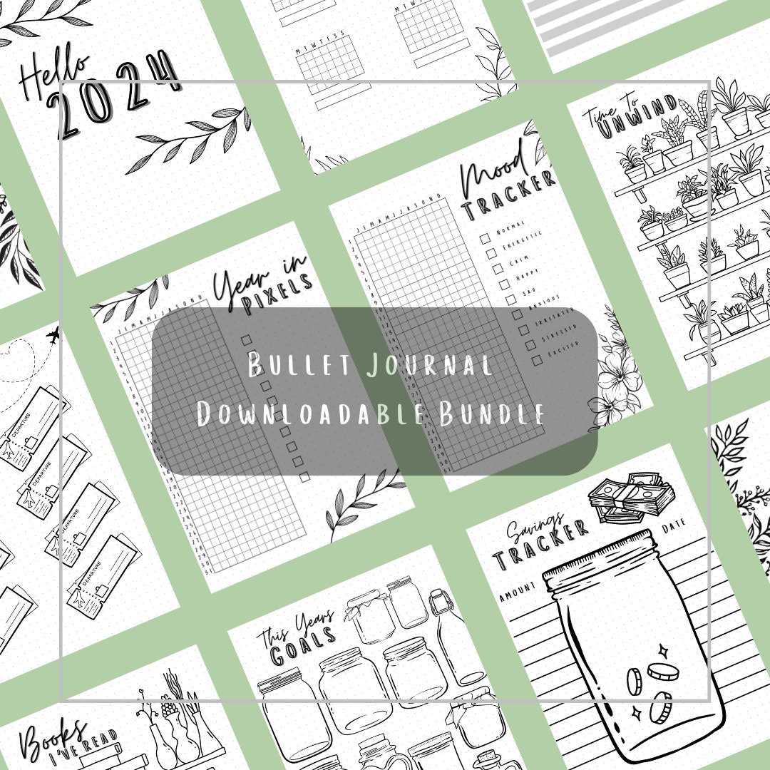 2024 Digital Bullet Journal Planner Premade Journal Planner Habit ...