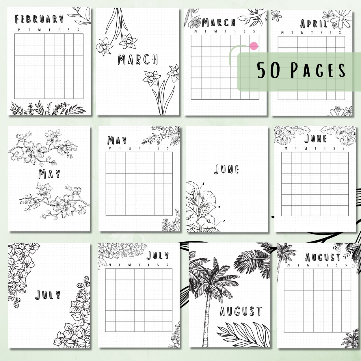 2024 Digital Bullet Journal Planner Premade Journal Planner Habit ...