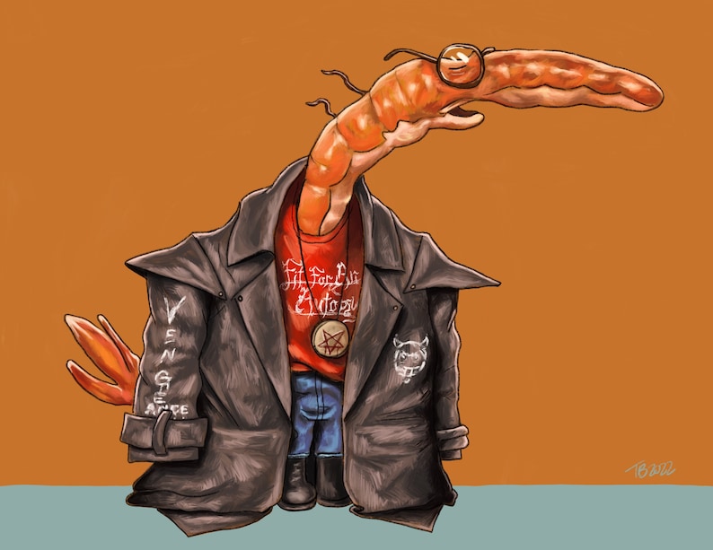 Shrimp | Smiling Friends | Cartoon Print | Adult Swim - Etsy