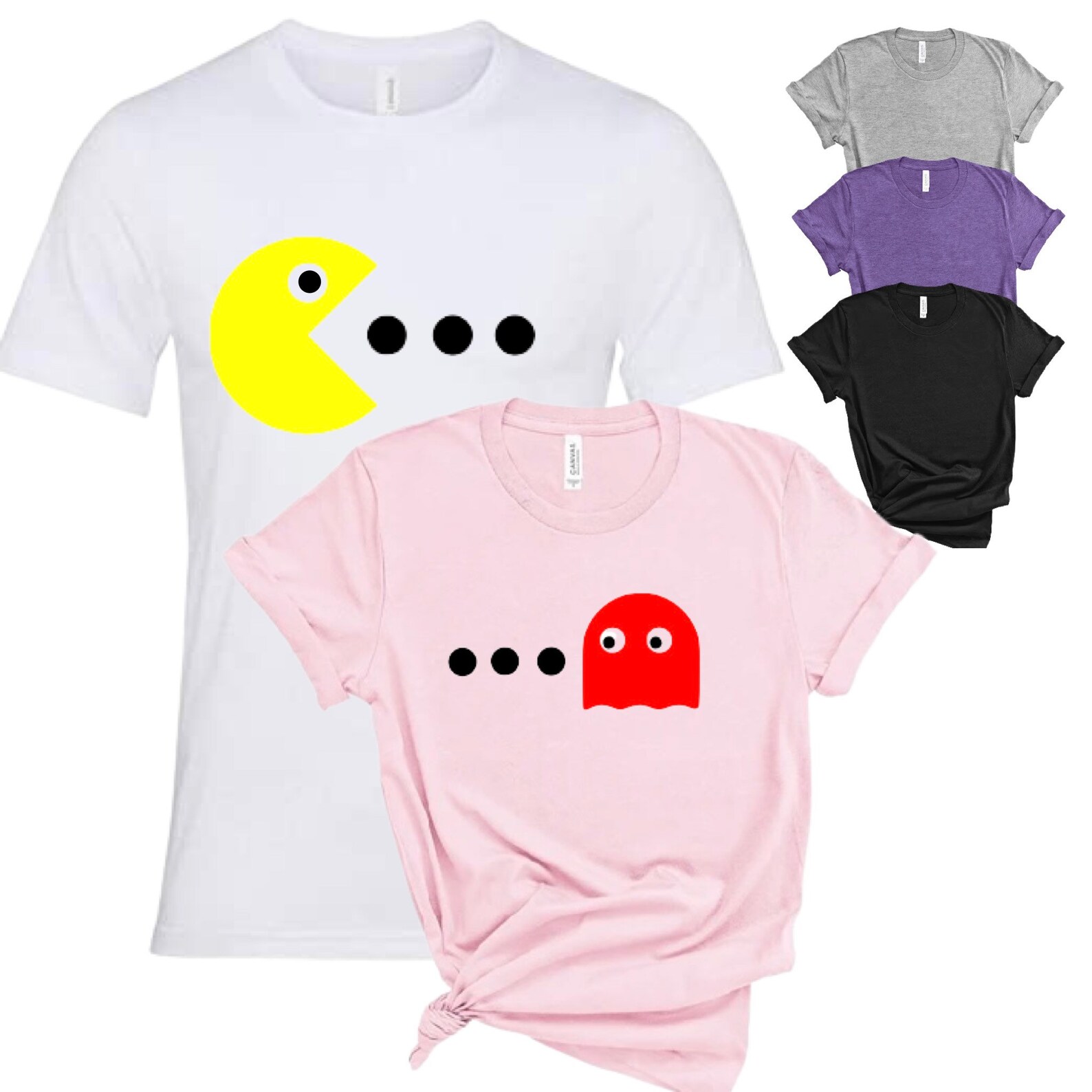 Pac-Man T-shirt Paar T-Shirt Grafisches T-Shirt - Etsy.de