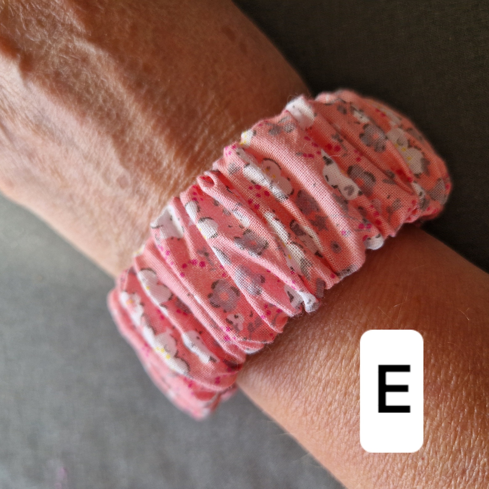 Handmade Fabric Wrapped Elastic Scrunchie Bracelet Bangle Wristband ...