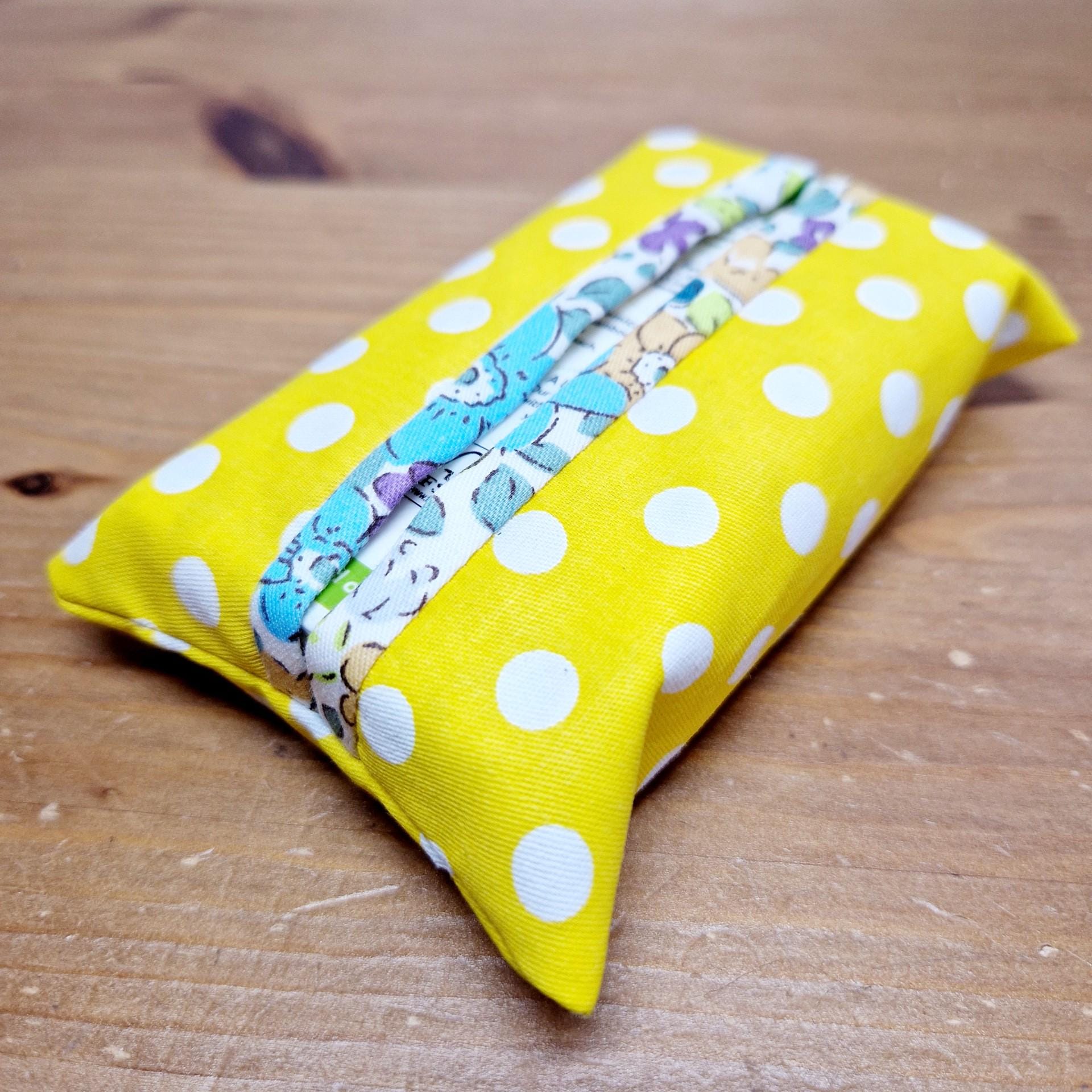 Mini Fabric Tissue Holder With Natural Bamboo Tissues, Various Designs ...