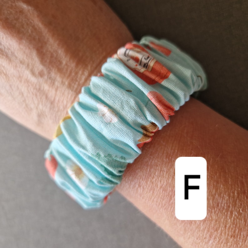 Handmade Fabric Wrapped Elastic Scrunchie Bracelet Bangle Wristband ...