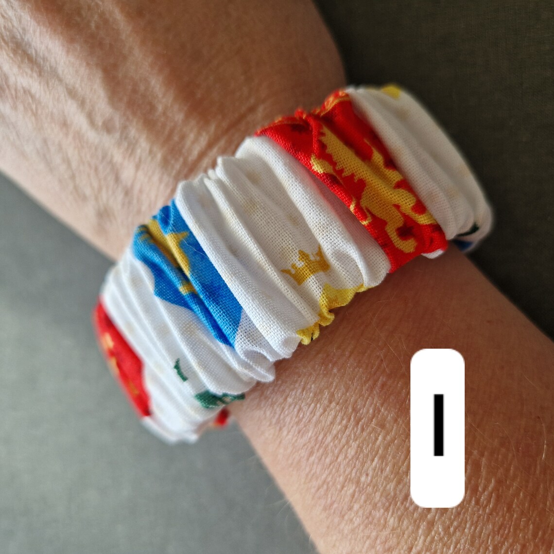 Handmade Fabric Wrapped Elastic Scrunchie Bracelet Bangle Wristband ...