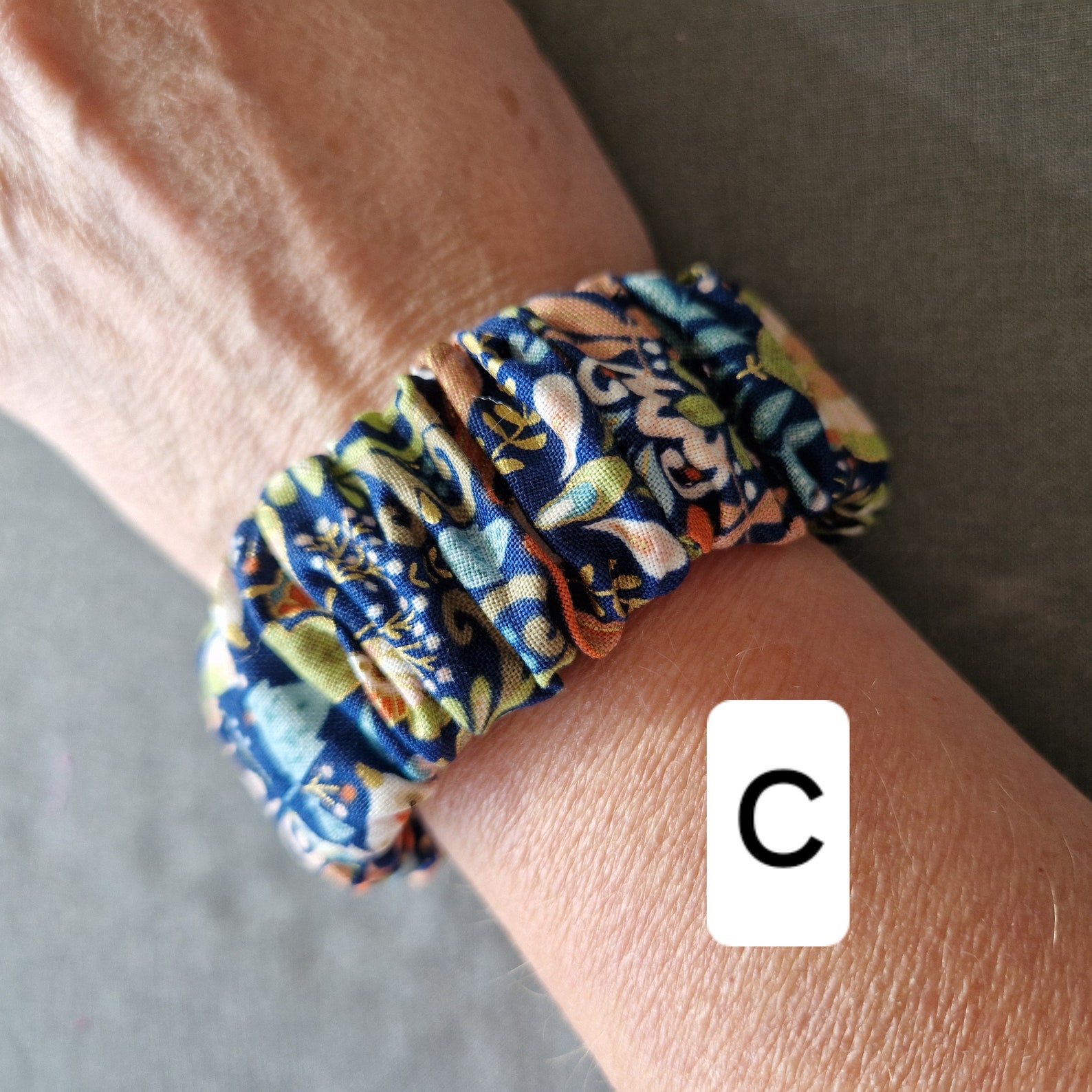 Handmade Fabric Wrapped Elastic Scrunchie Bracelet Bangle Wristband ...