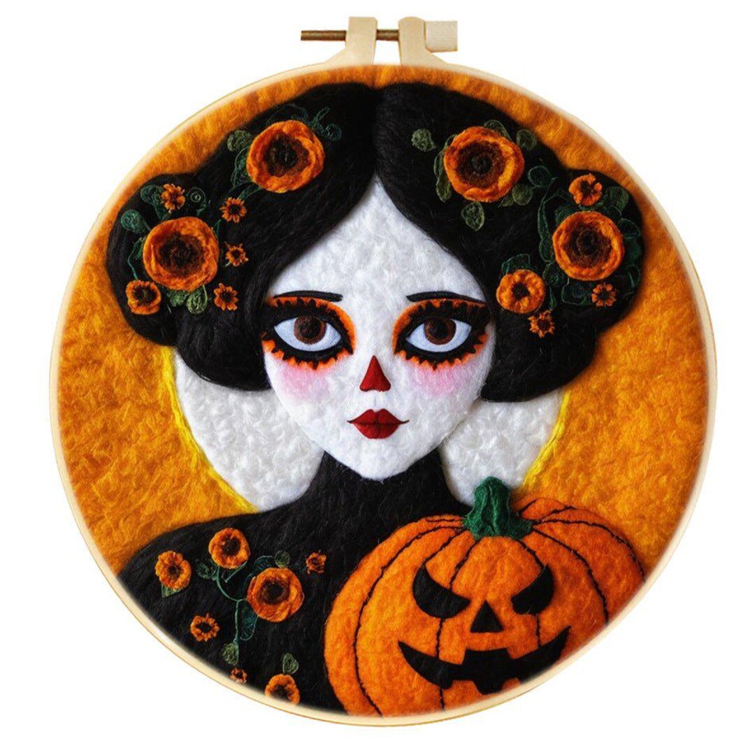 Spooky Felting Kit 2d Wool Painting Kit Halloween 2D Needle Felting ...