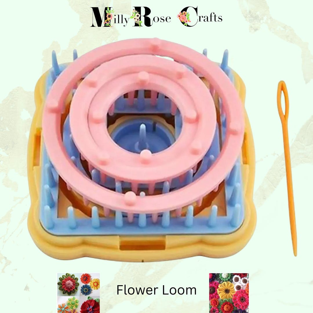 Flower Knitting Loom Kit, DIY Wool Hand Knitting Loom Flower Maker ...