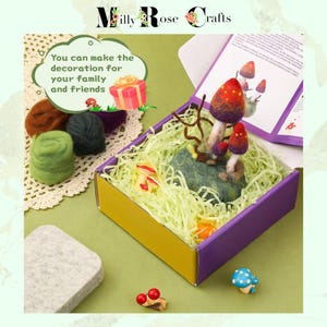 Mushroom Needle Felting Kit Complete Beginner Friendly Felting Kit Red ...