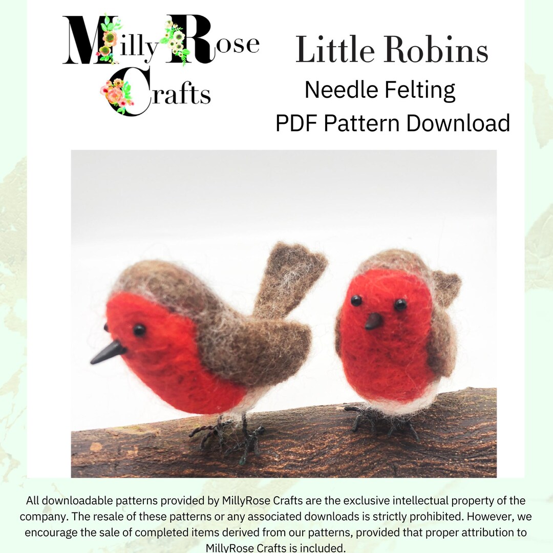 Robin Needle Felting Pattern Pdf Felted Robin Redbreast Xmas Felting ...