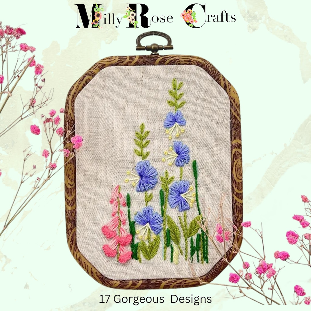 Spring Flower Embroidery Kits Tulip DIY Daisy Flower Pattern Lilac Snow ...