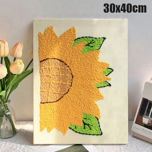 Sunflower Punch Needle Kit, Beginner Punch Needle Set, 3 Sizes and 6 ...