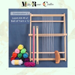 Wooden Weaving Loom Artisan Craft Kit Beginner Handcrafted Weaving Loom ...