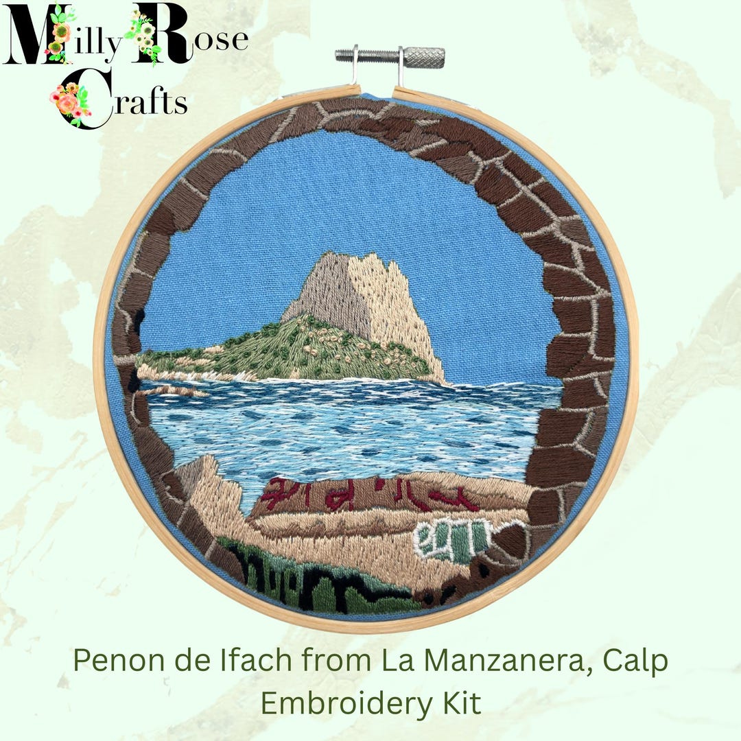 Penon De Ifach Calpe Rock Embroidery Kit Bofill Social Club Calpe ...