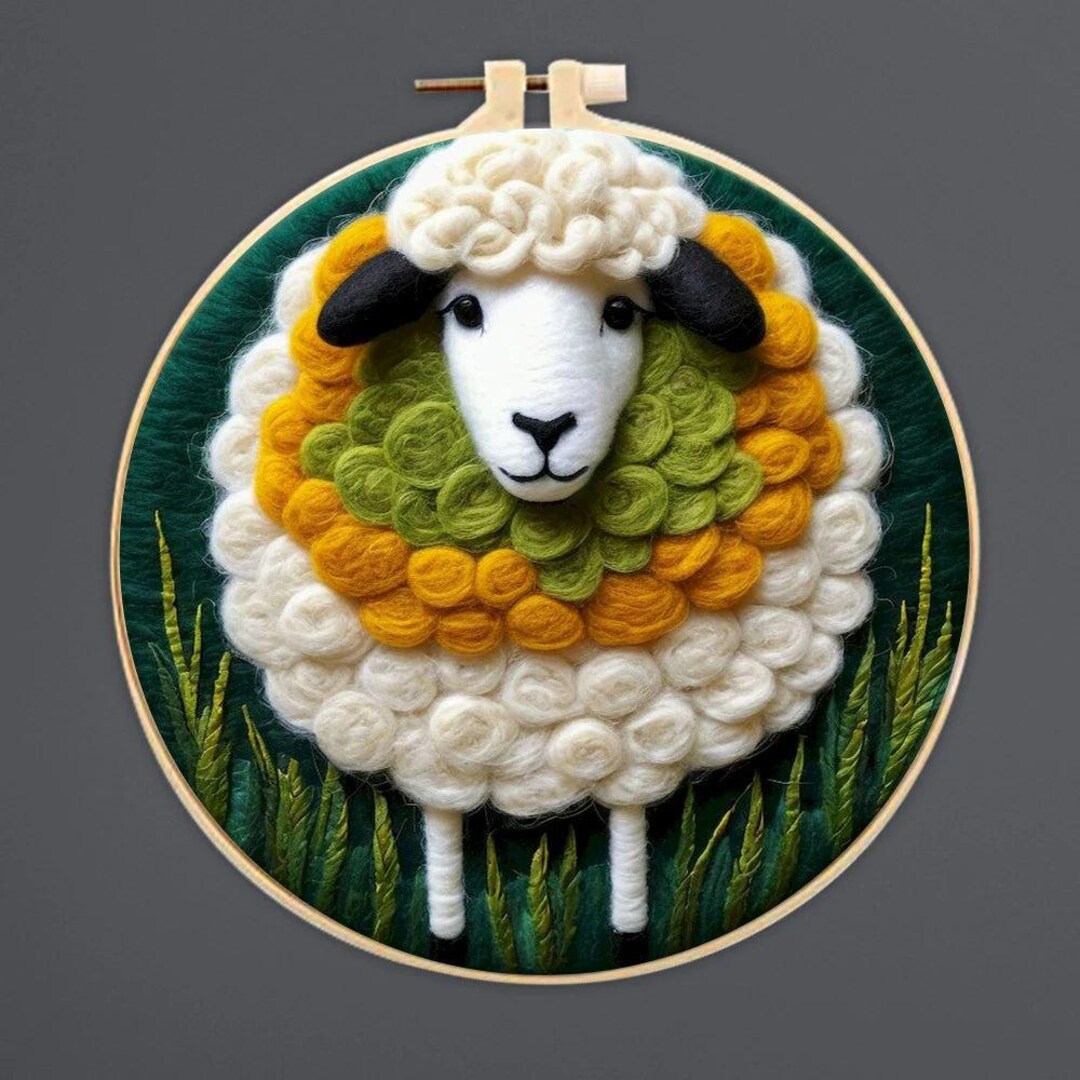 2D Animal Needle Felting Kit, 2D Sheep Needle Felting Kit, Squirrel ...