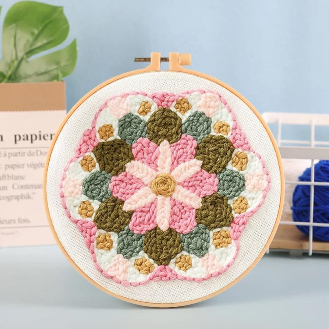 Mandala Punch Needle Kit Beginner Punch Needle Kit, 20x20cm Complete ...