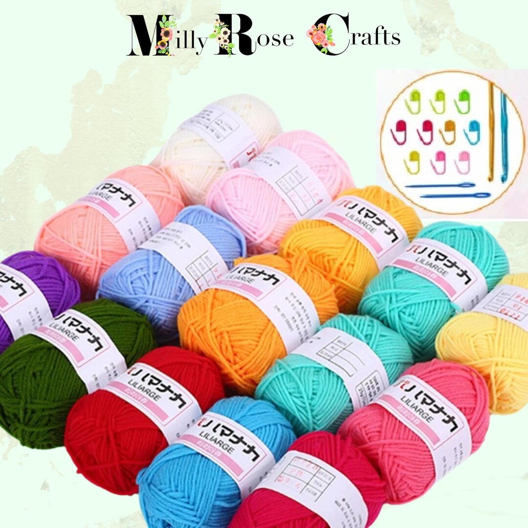 Acrylic Double Knitting Yarn Set Crochet Wool Craft Set Amigurumi ...