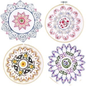 Mandala Embroidery Kit Beginner Embroidery Kit, 20x20cm Complete ...