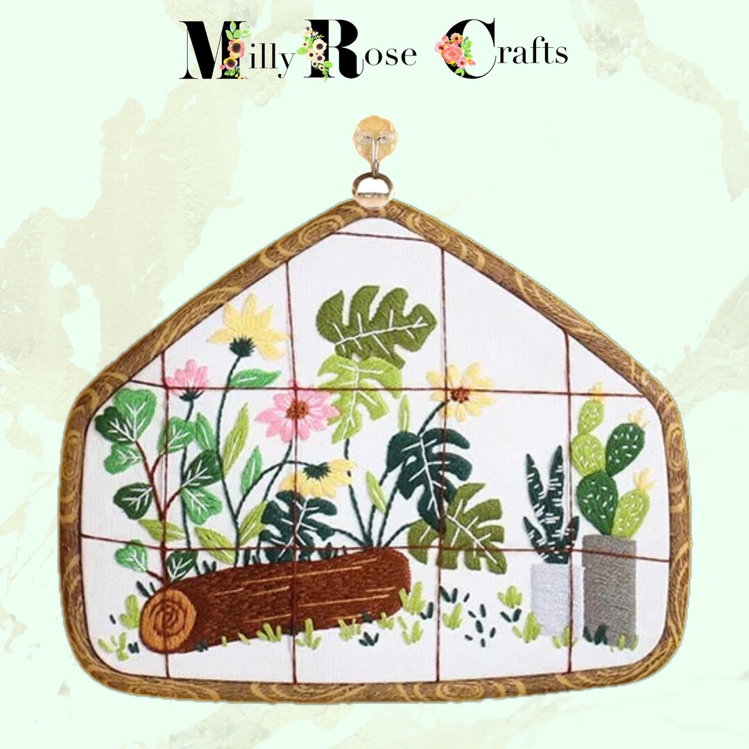 Inside Out Window Frame Embroidery Kit Plant Adult Beginner Mountain ...