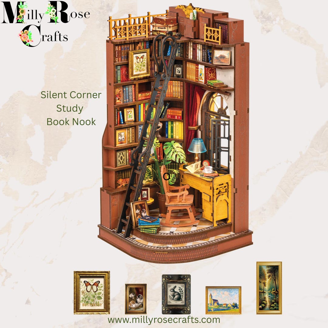 Rolife Silent Corner Study Book Nook Kit Adults 3d Wooden Puzzle ...