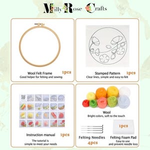 Sheep 2D Needle Felting Kit Adult Beginner Countryside Field Wool ...