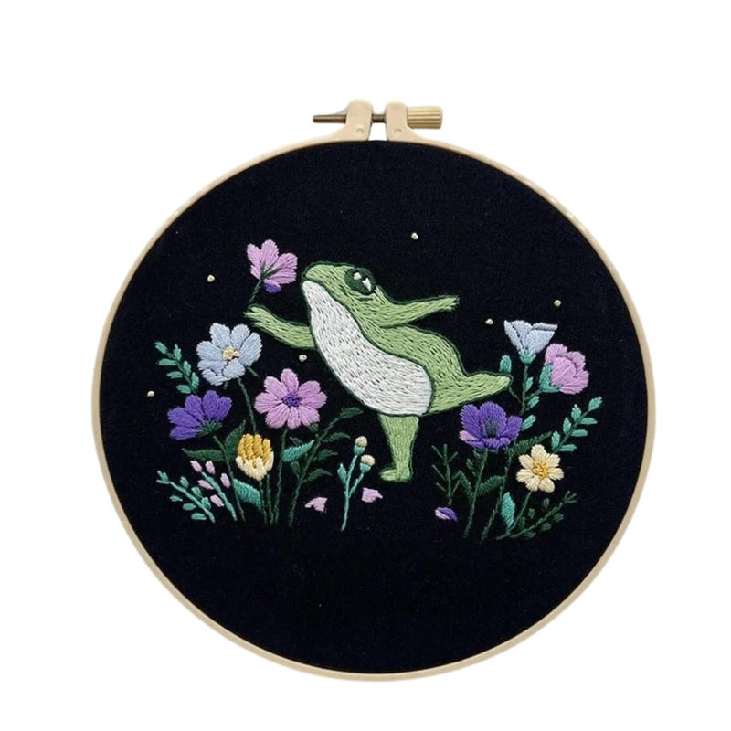 Frog Embroidery - Etsy