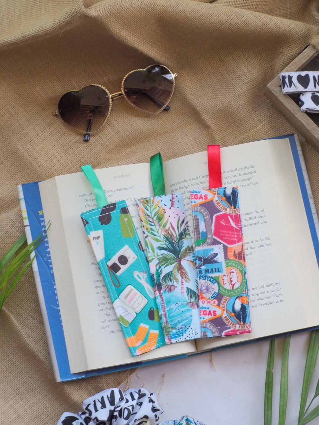 Travel Bookmarks | Wanderlust Bookmark | Fabric Bookmarks | Gift for ...