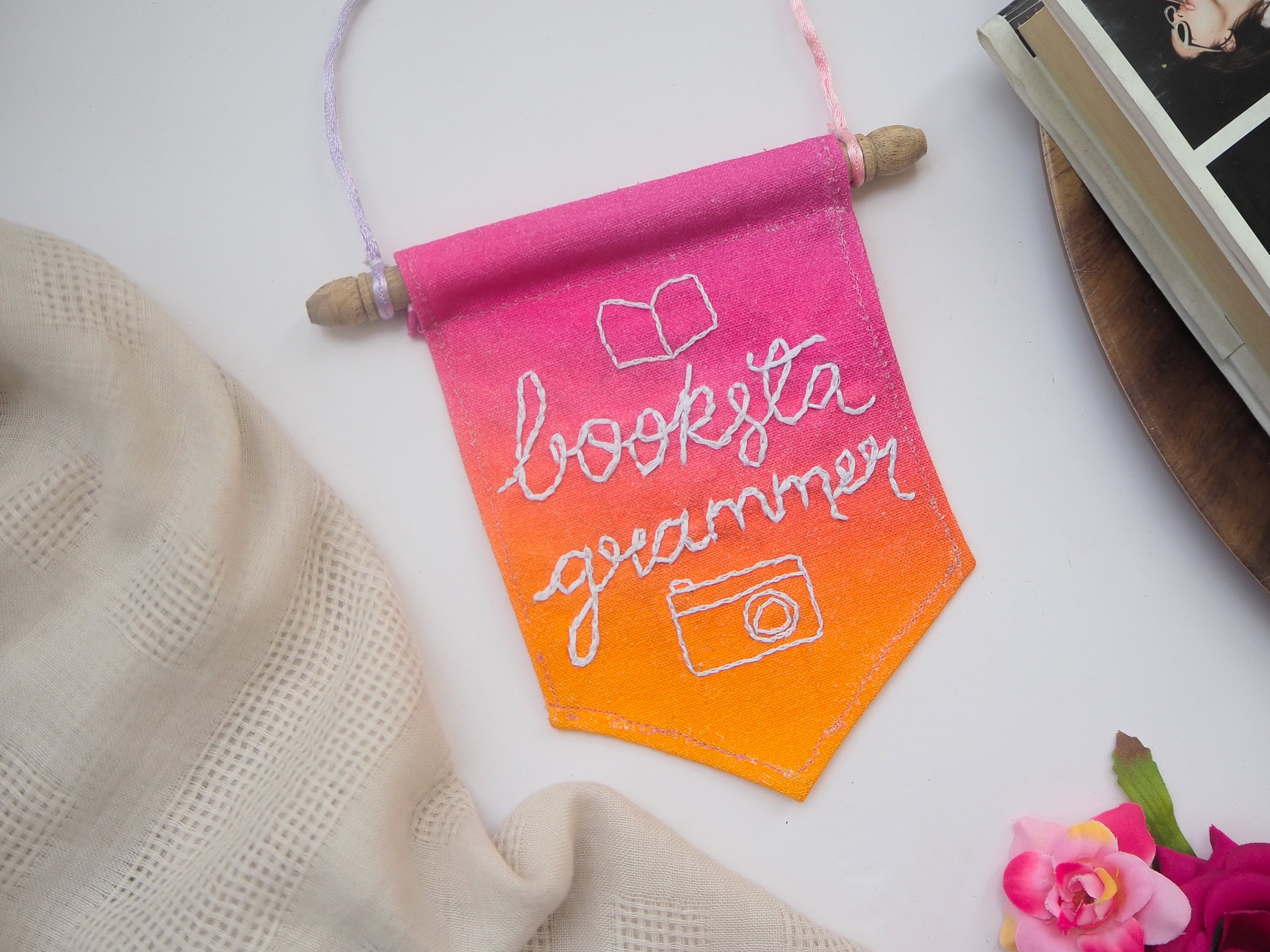 Bookish Room Decor Hand Embroidered Banner Bookish Banner - Etsy UK