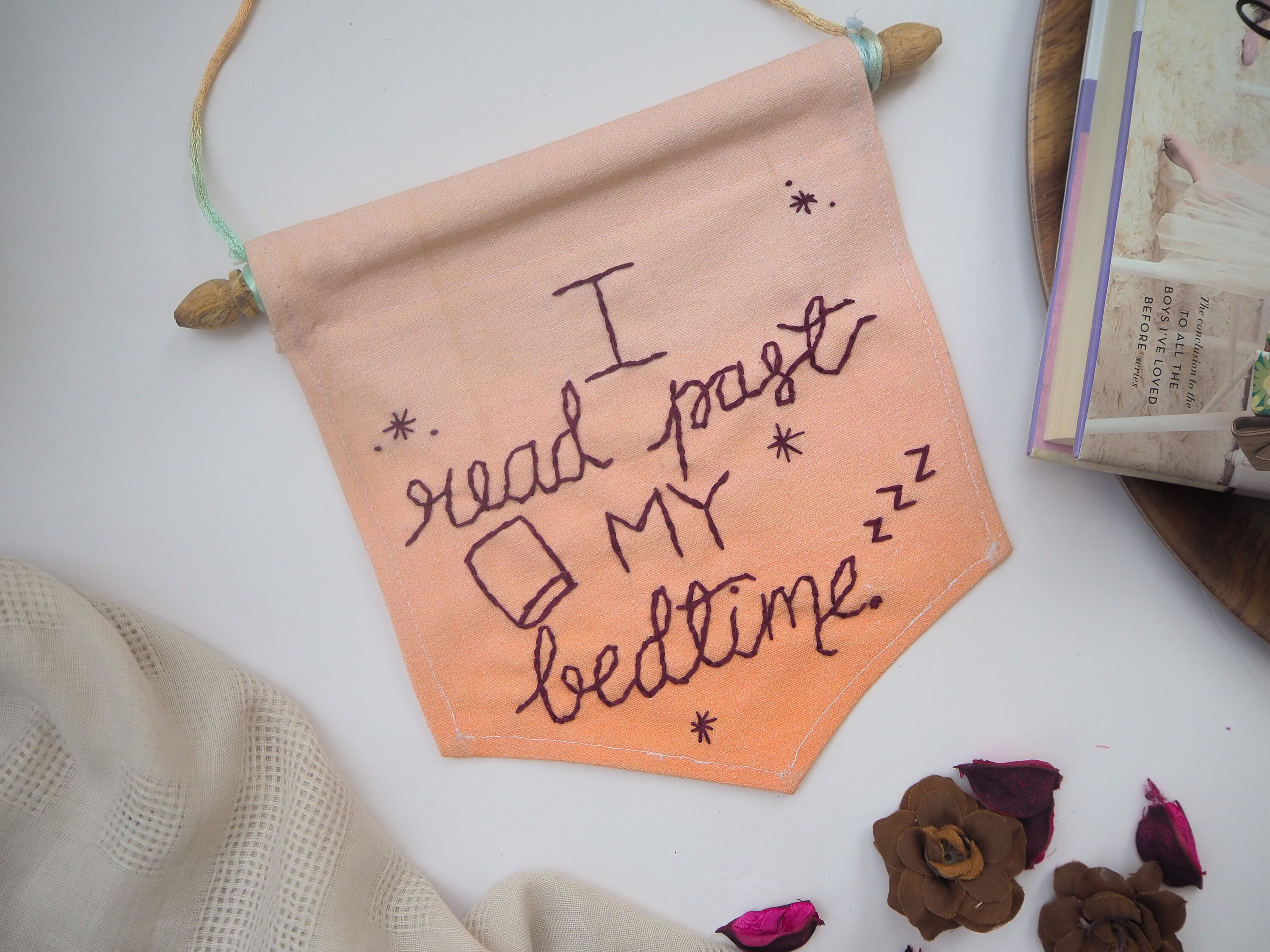 Bookish Room Decor Hand Embroidered Banner Bookish Banner - Etsy UK