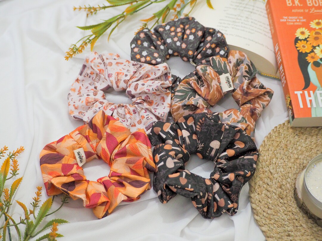 Fall Floral Hair Scrunchies | Boho Wedding Gift | Autumn Leaves ...