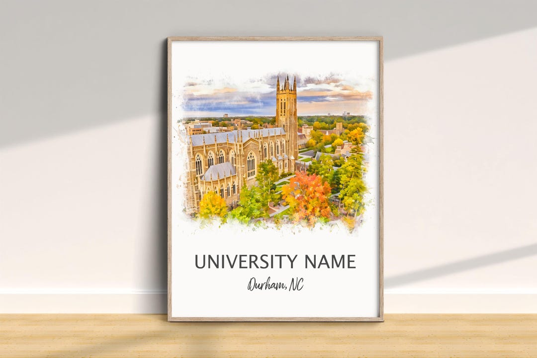 Duke University Print, University Poster, Graduation Wall Art, Home ...