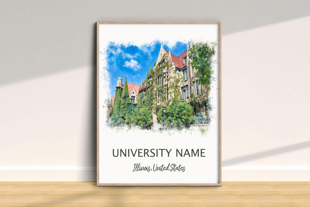 University of Chicago Print, Graduation Wall Art, Home Decor, College ...