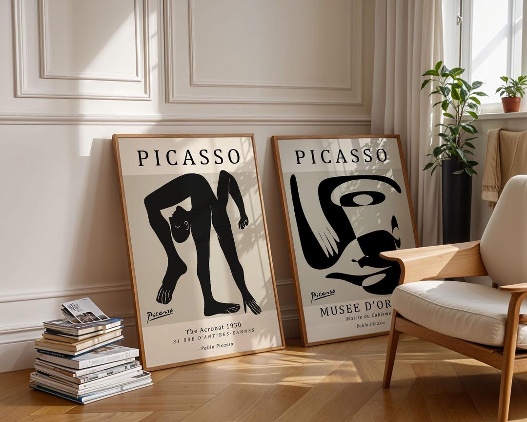 Set of 2 Picasso Posters, the Acrobat & Abstract Art, Musée D'orsay ...