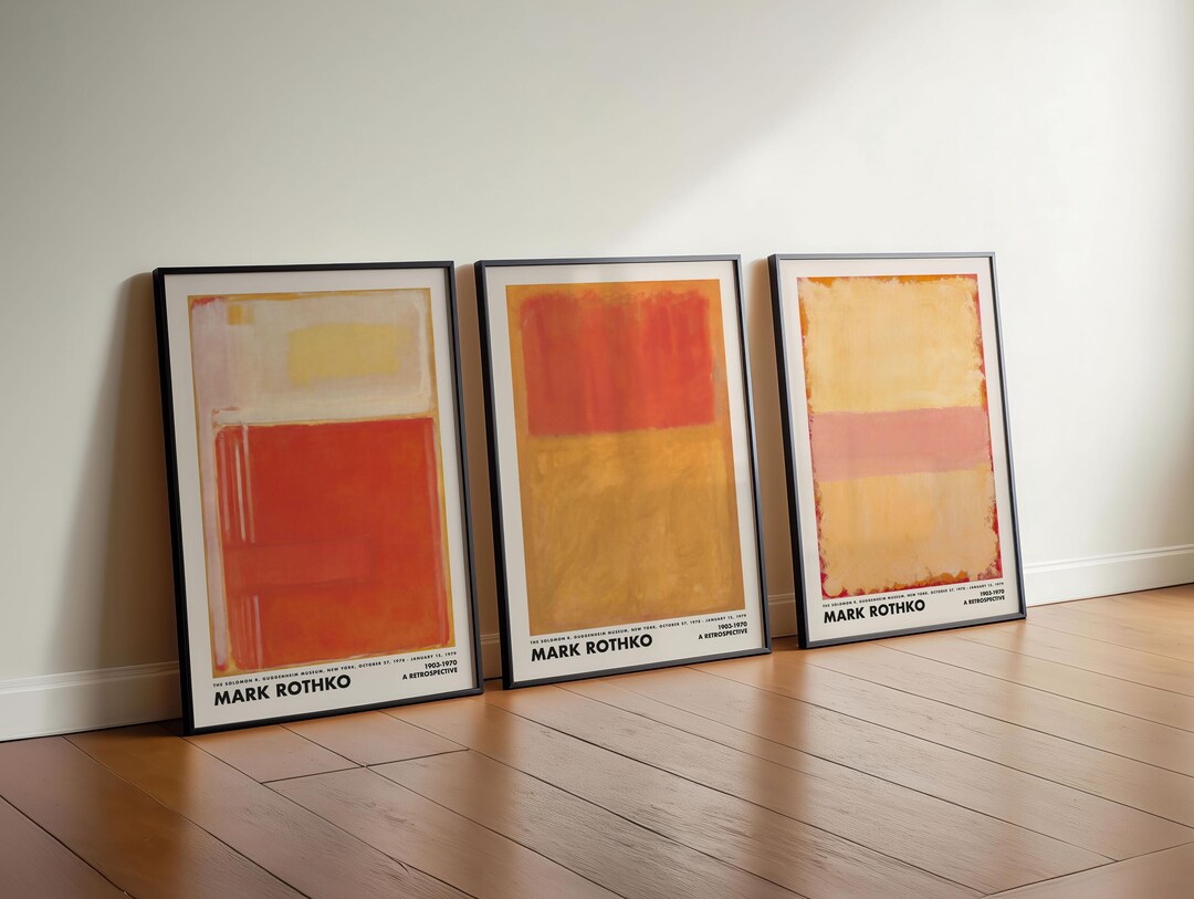 Mark Rothko Set of 3 Posters, Rothko Art Print, Rothko Poster, Museum ...