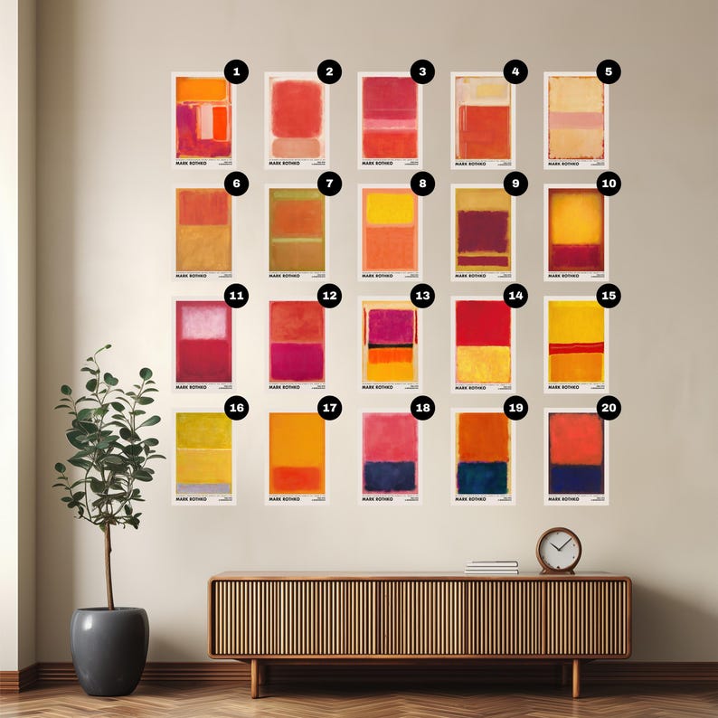 Custom Mark Rothko Set of Three Prints, Mark Rothko Wall Art, Rothko ...